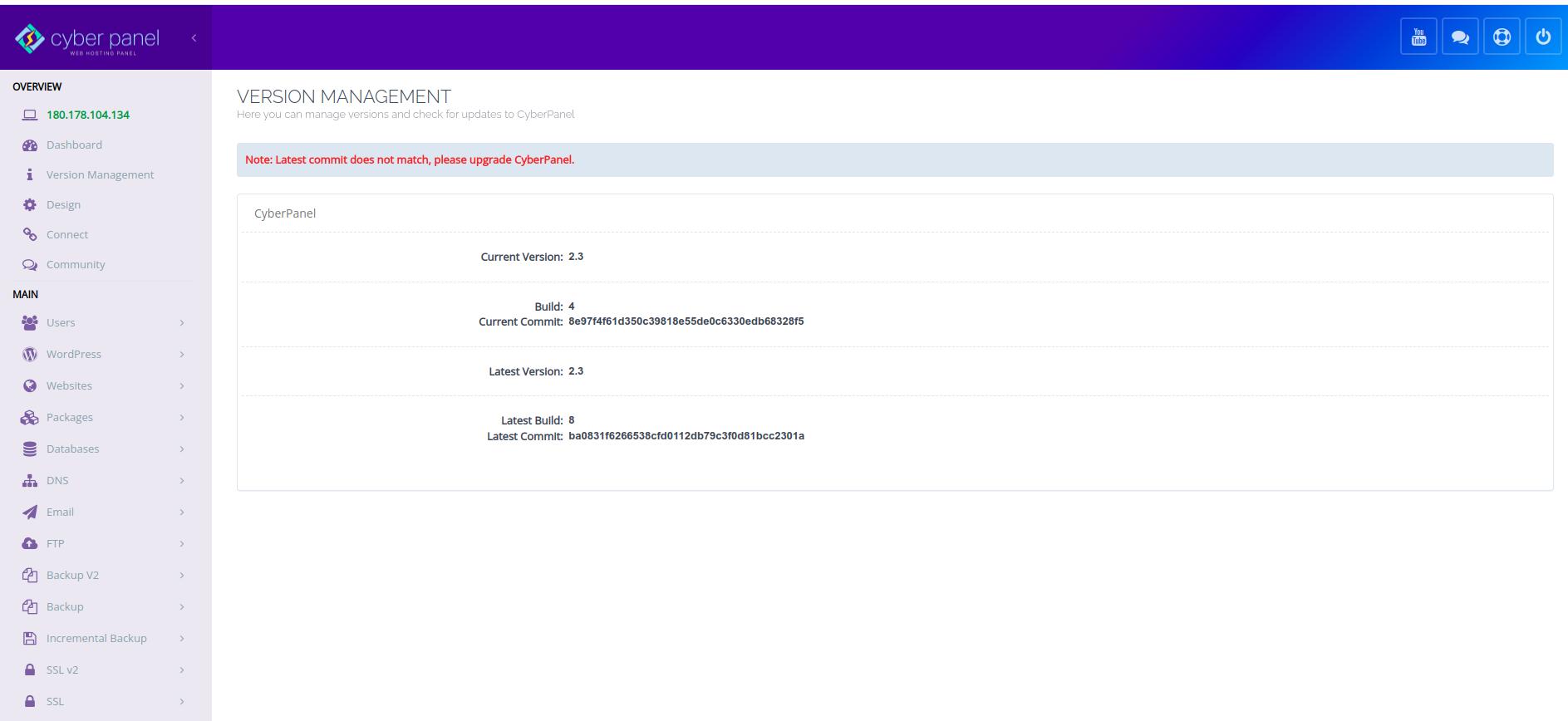 Melakukan Update CyberPanel ke Versi Terbaru - Muhidin